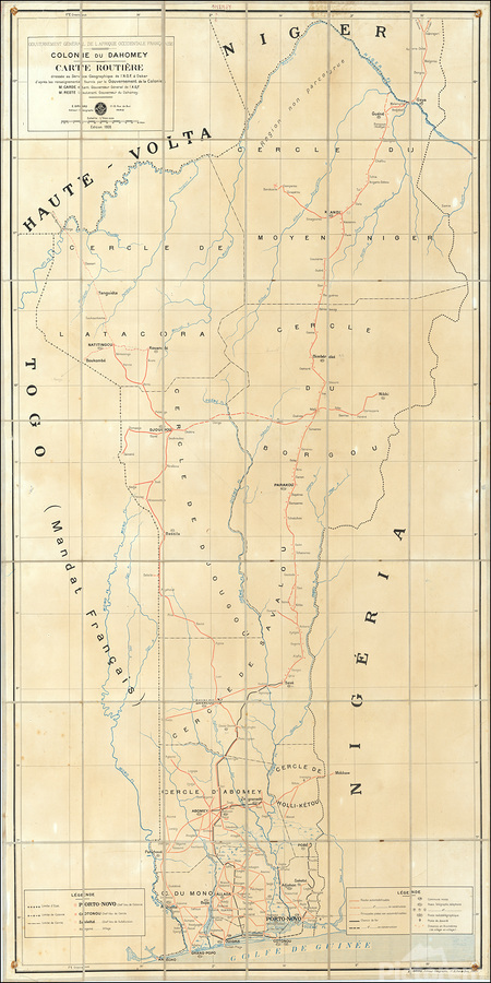 1928 Colonial Map of Benin – Political and Geographic Depiction of ...