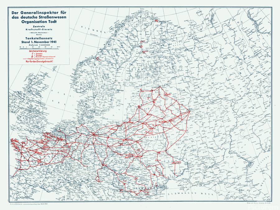 1942 German Top Secret Military Transport Map – WWII Axis Strategic Map ...