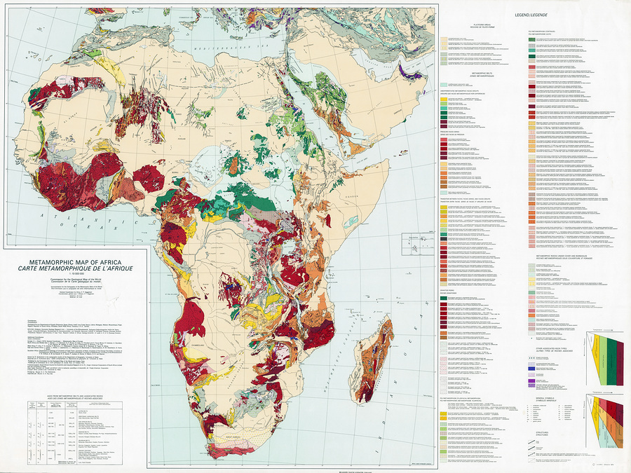 Metamorphic Map of Africa – Geological Formations Showing Rock Types ...
