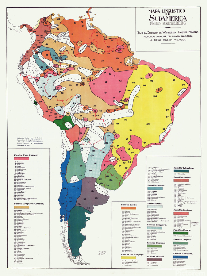 Ethnolinguistic Map Showing Indigenous Languages Across South America ...