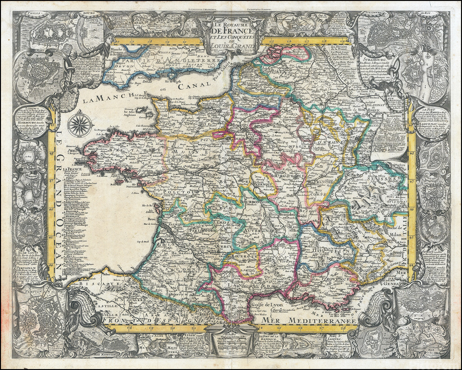 1715 Map of France by History In Your Home Wall Art