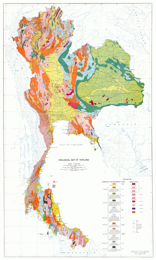 Geological Map of Thailand Depicting Tectonic Belts Volcanic Zones and ...