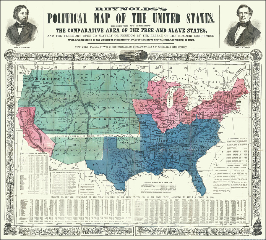 1856 Political Map of the United States – Antebellum-Era Survey ...