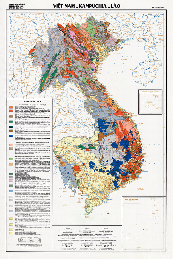 Geological Map of Vietnam Cambodia and Laos Showing Stratigraphy ...
