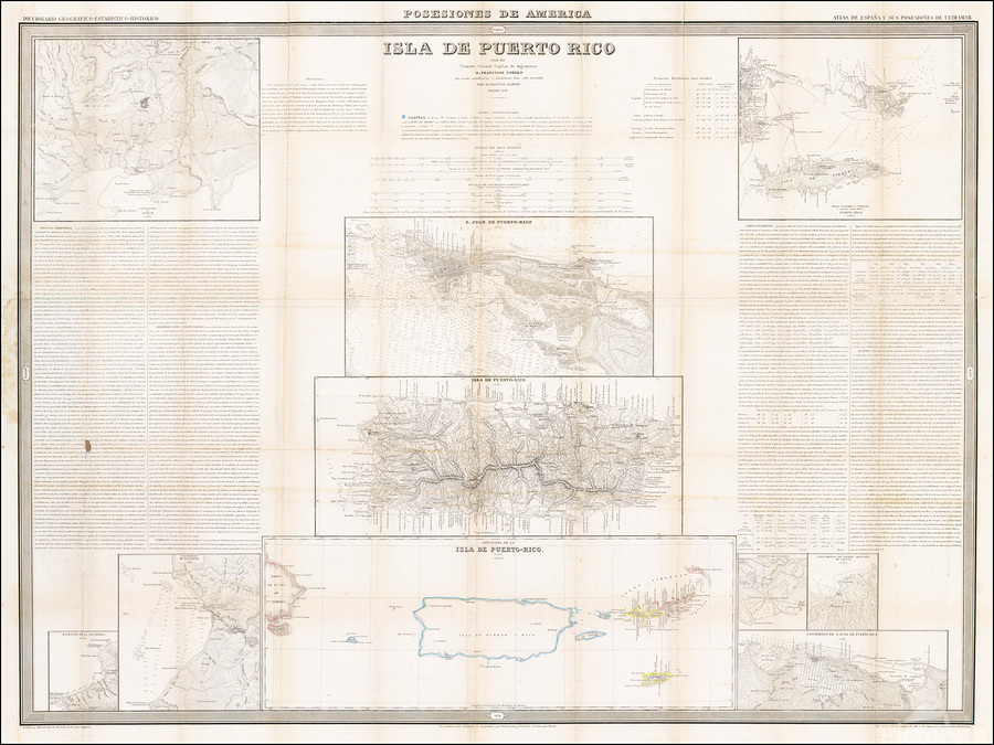 1851 Map of Puerto Rico by History In Your Home Wall Art