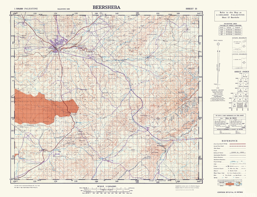 1946 Map of Beersheba – British Mandate-Era Survey Depicting Urban ...