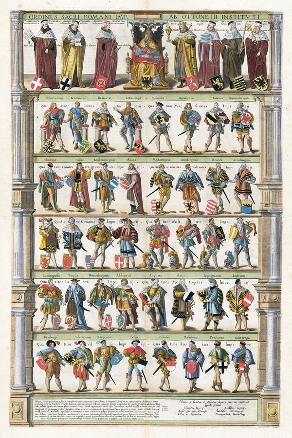 1624 Electors of the Holy Roman Empire Chart by Abraham Ortelius ...