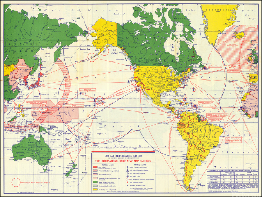 1941 News Map of the World – Global Overview of World War II’s ...
