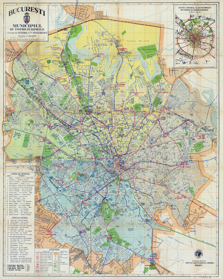 1930 Map of Bucharest Romania – Detailed City Plan Highlighting Streets ...