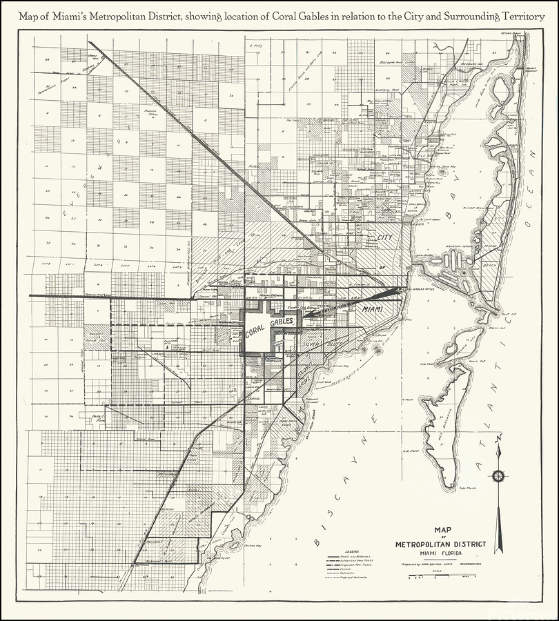 1922 Promotional Map of Coral Gables – Early Planned Community Map ...