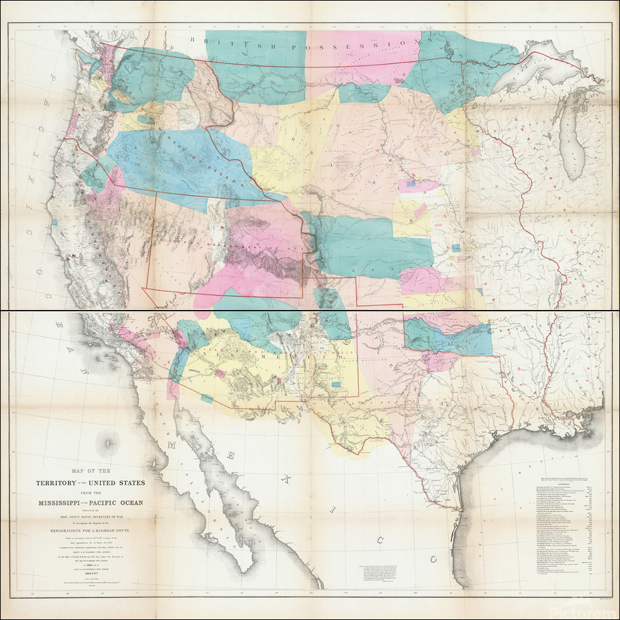 1857 Lt. Warren’s Map of the Trans-Mississippi West – Military ...