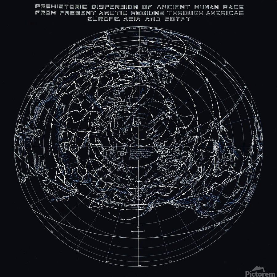 Prehistoric Human Migration World Map by History In Your Home Wall Art