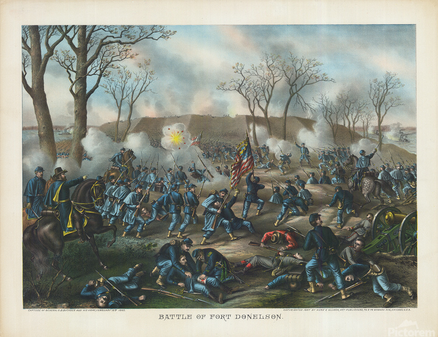 1862 Civil War Battle of Fort Donelson – Historic Capture of General ...
