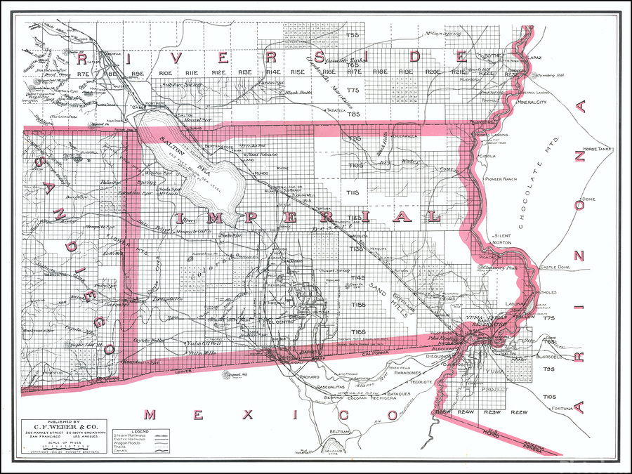 1914 Map of Imperial County California – Historical Map of Township ...
