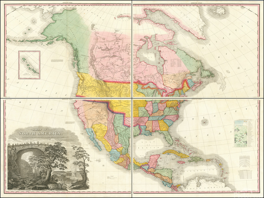 1822 Tanner Map of North America by History In Your Home Wall Art