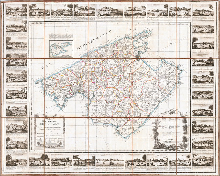 1814 Map of the Islands of Mallorca Cabrera and Conejera – Napoleonic ...