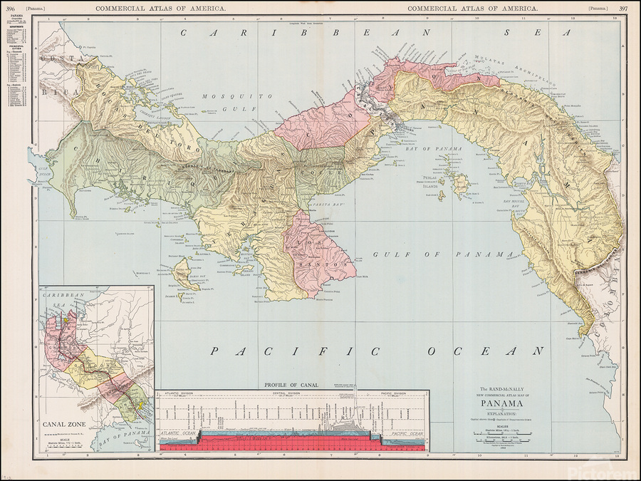 1912 Map of Panama – Historic Early 20th Century Cartographic Depiction ...