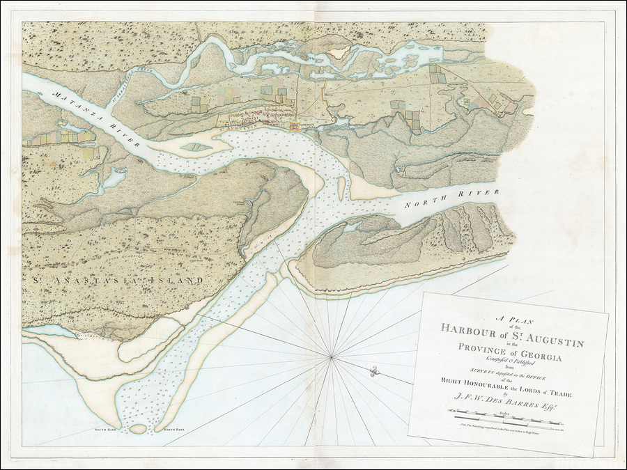 1780 Map of St. Augustine Florida by History In Your Home Wall Art