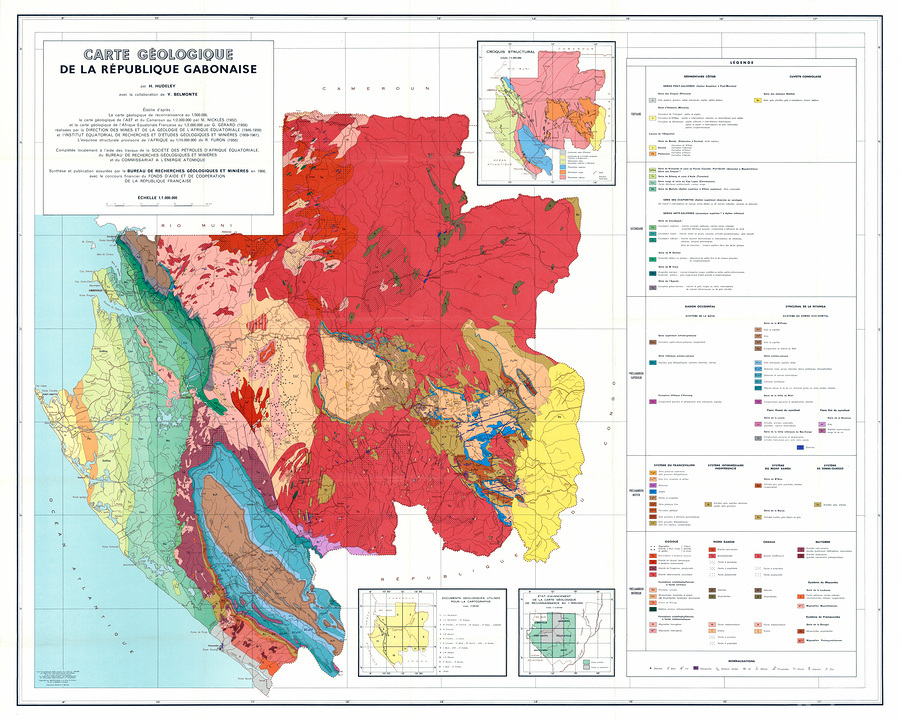 Geological Map of Gabon Highlighting Mineral Deposits Sedimentary ...
