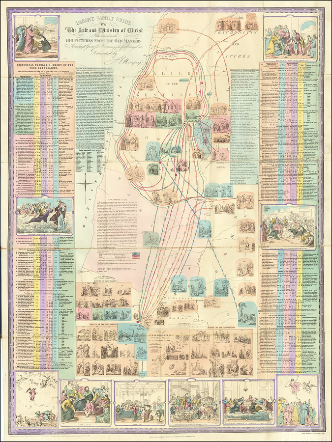 1873 Bacon’s Family History Chart to the Life and Ministry of Christ ...