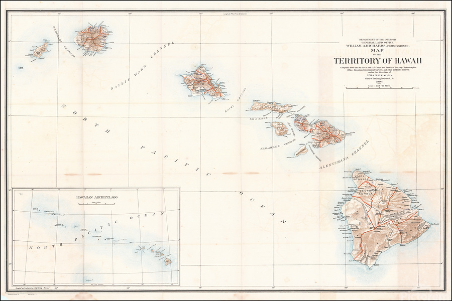1904 Map of the Territory of Hawaii – Early U.S. Governance Map ...