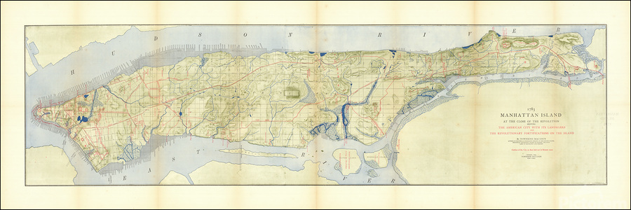 Map of Manhattan in 1783 by Townsend MacCoun – Post-Revolutionary NYC ...