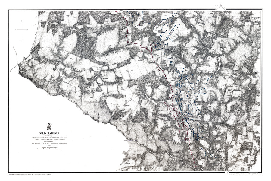 Civil War Map of the Battle of Cold Harbor – Historic 1864 Union vs ...