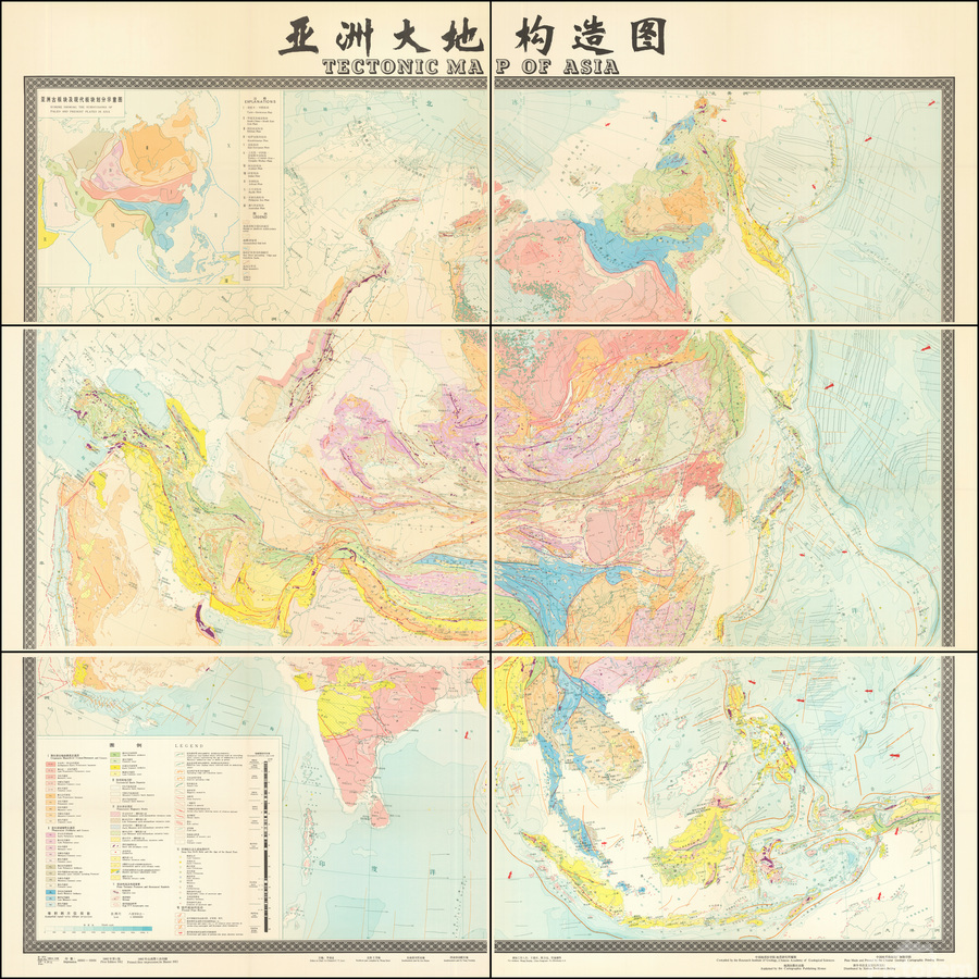 Geological Map of Asia – Vintage Scientific Cartography of Asian ...