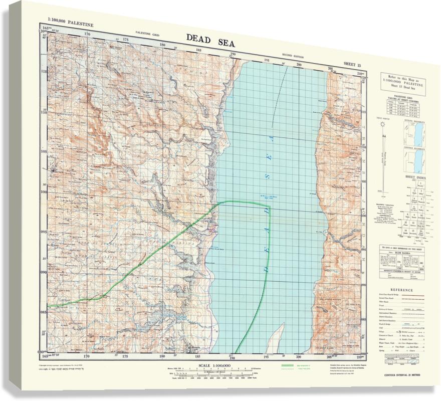 1945 Map of the Dead Sea – British Mandate-Era Regional Survey ...