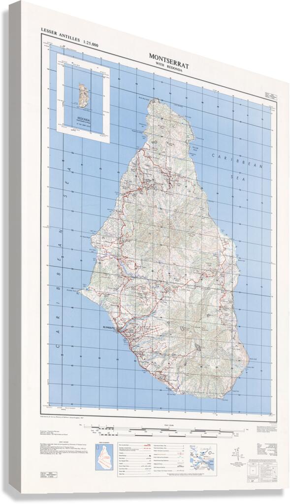 1967 Map of Montserrat and Redonda – Historic British Caribbean ...
