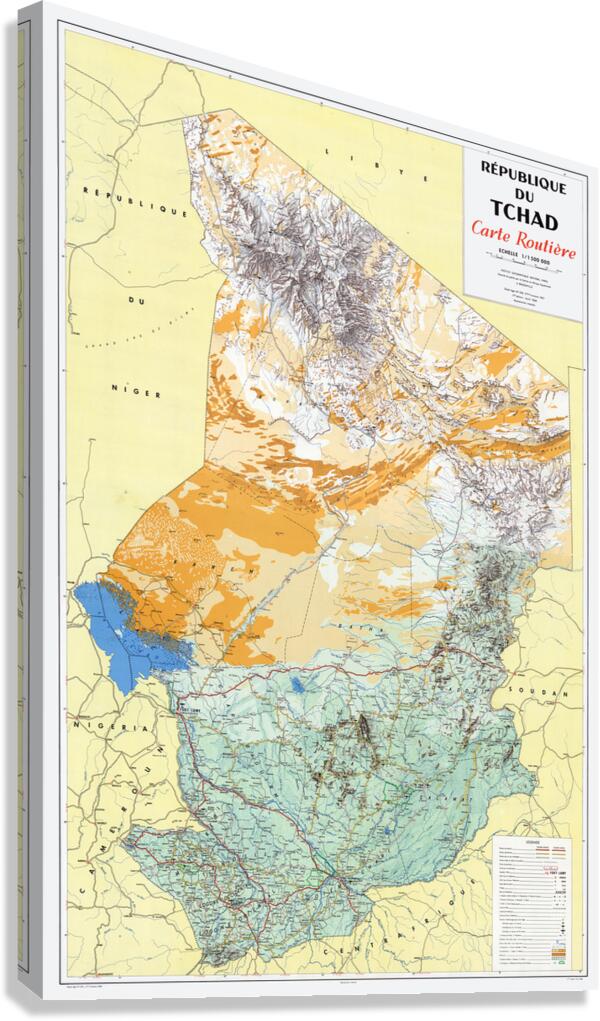 1968 Map of Chad – Historic Post-Colonial Era Political Map Depicting ...