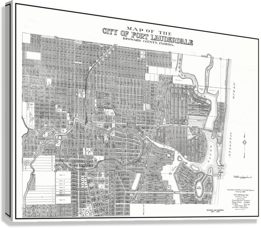 1925 Map of Fort Lauderdale Florida – Urban Development Map Showing ...