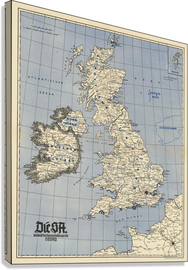 1941 Operation Sea Lion Map – German Military Strategy for the Proposed ...