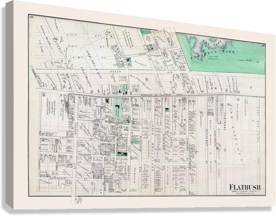 1873 Map of Flatbush Brooklyn – Detailed Urban Plan of This Former Dutch Settlement Turned NYC ...