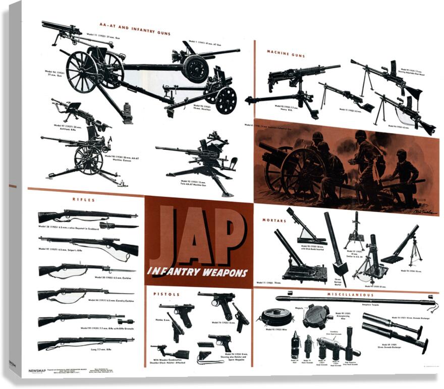 Japanese World War II Infantry Weapons Identification Chart Featuring ...