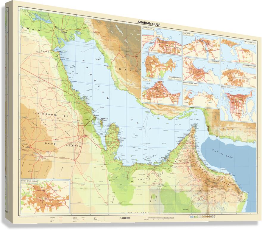 1977 Map of the Arabian Gulf or Persian Gulf – Late Cold War Navigation ...