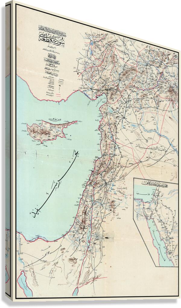 1911 Ottoman Turkish Map of the Levant – Detailed Map Depicting ...