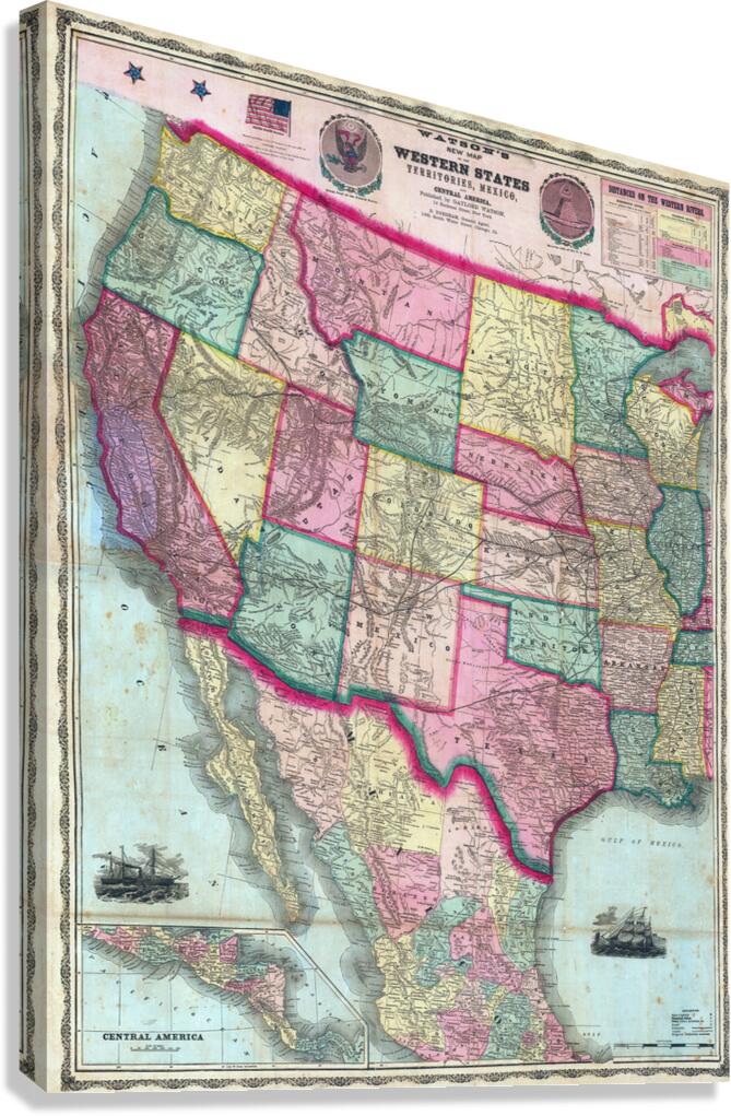 1869 Map of the Western United States – Post-Civil War Map Depicting ...
