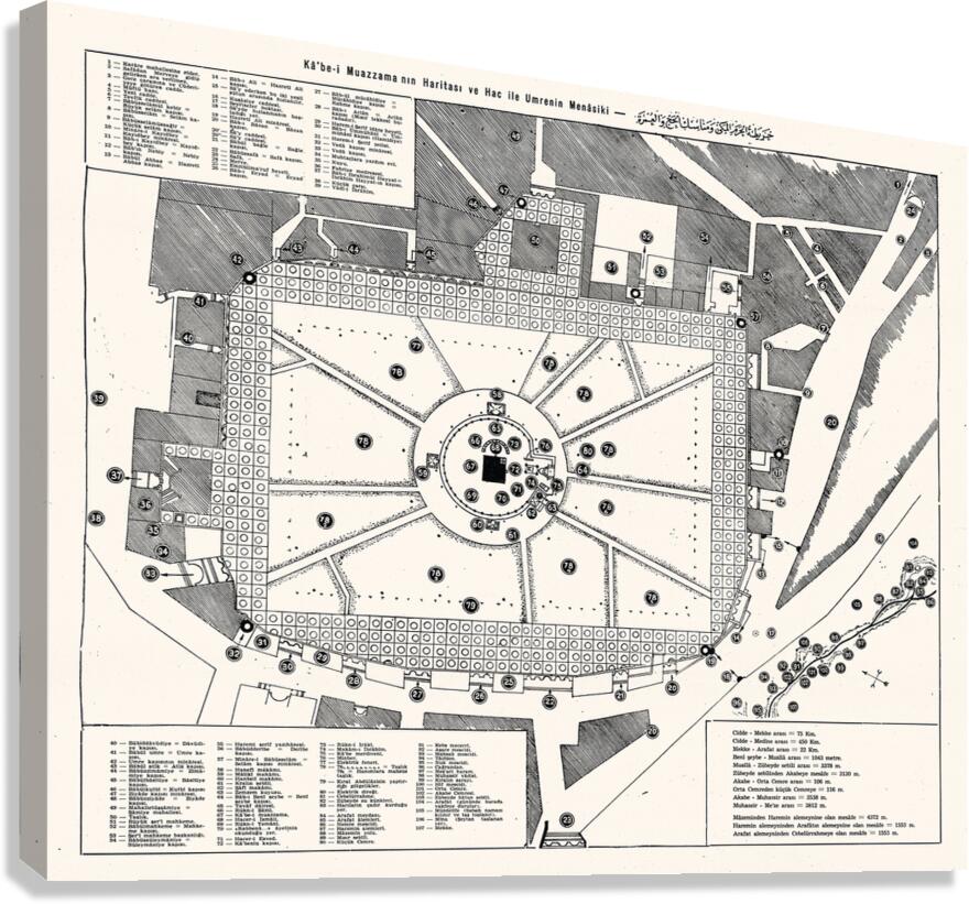 Schematic Map of Masjid al-Haram in Mecca – Detailed Architectural Plan ...