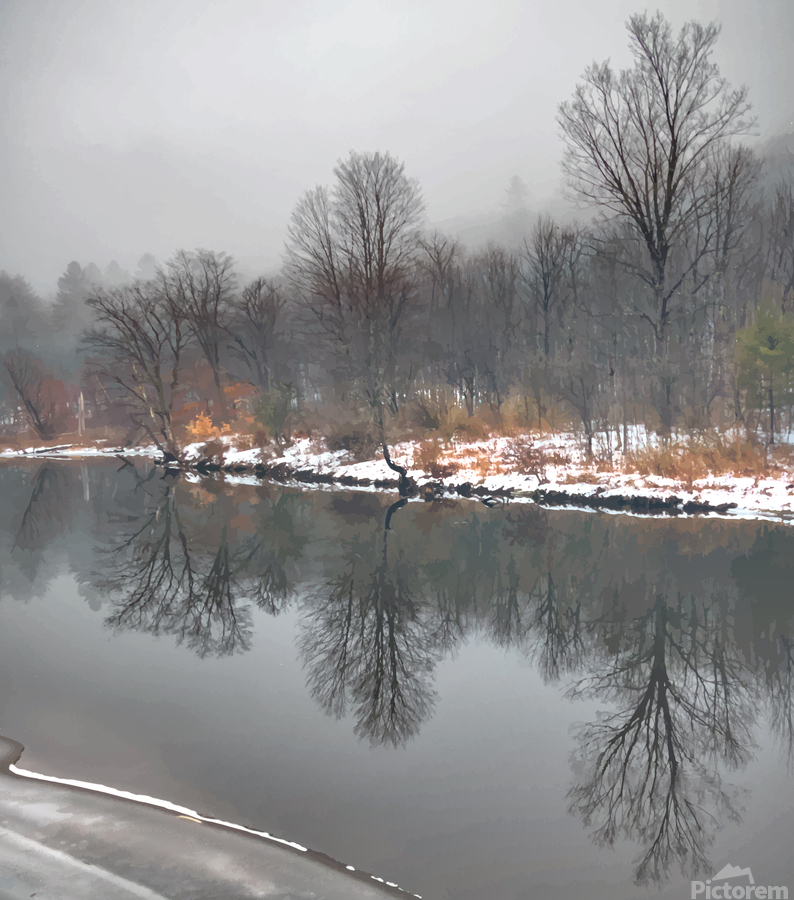 Foggy River by James M Gallagher Wall Art