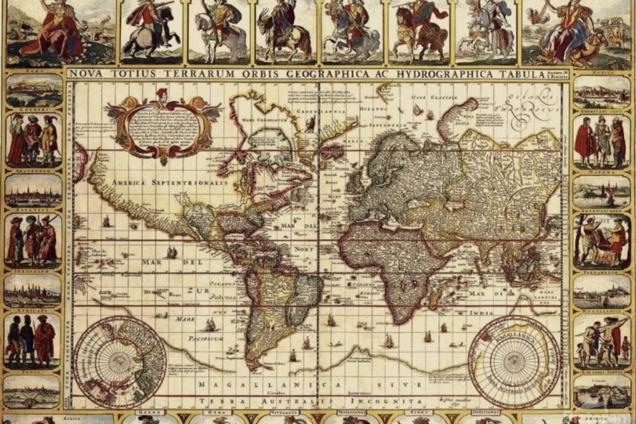 Beautiful Vintage World Map by Salmanaz Wall Art
