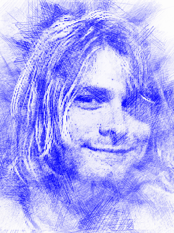 Kurt Cobain sketch by Trinara Wall Art