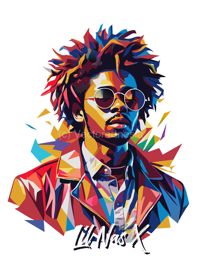 Lil Nas X Portrait Pop Art Wpap by Vectorartnesia Wall Art