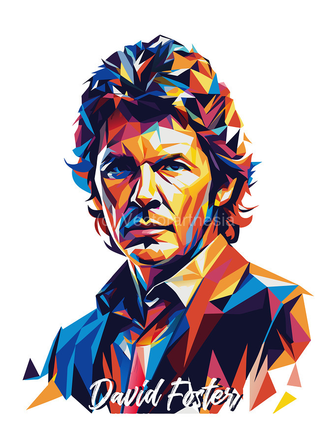 David Foster Portrait Pop Art Wpap by Vectorartnesia Wall Art