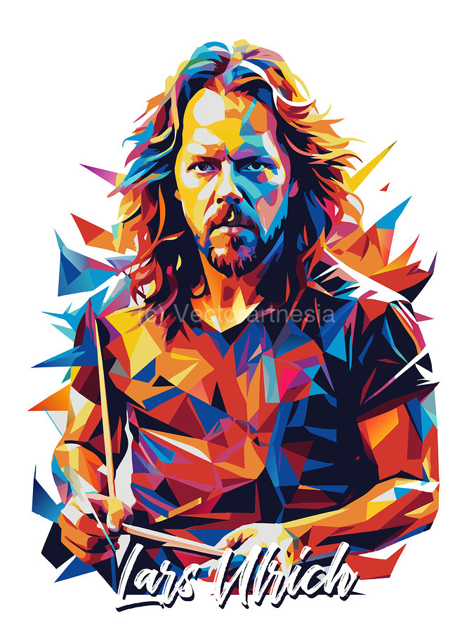 Metallica Lars Ulrich Portrait Pop Art Wpap by Vectorartnesia Wall Art