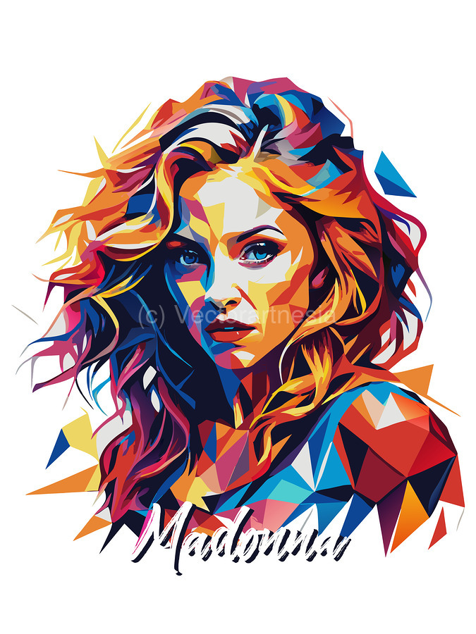 Madonna Portrait Pop Art Wpap by Vectorartnesia Wall Art