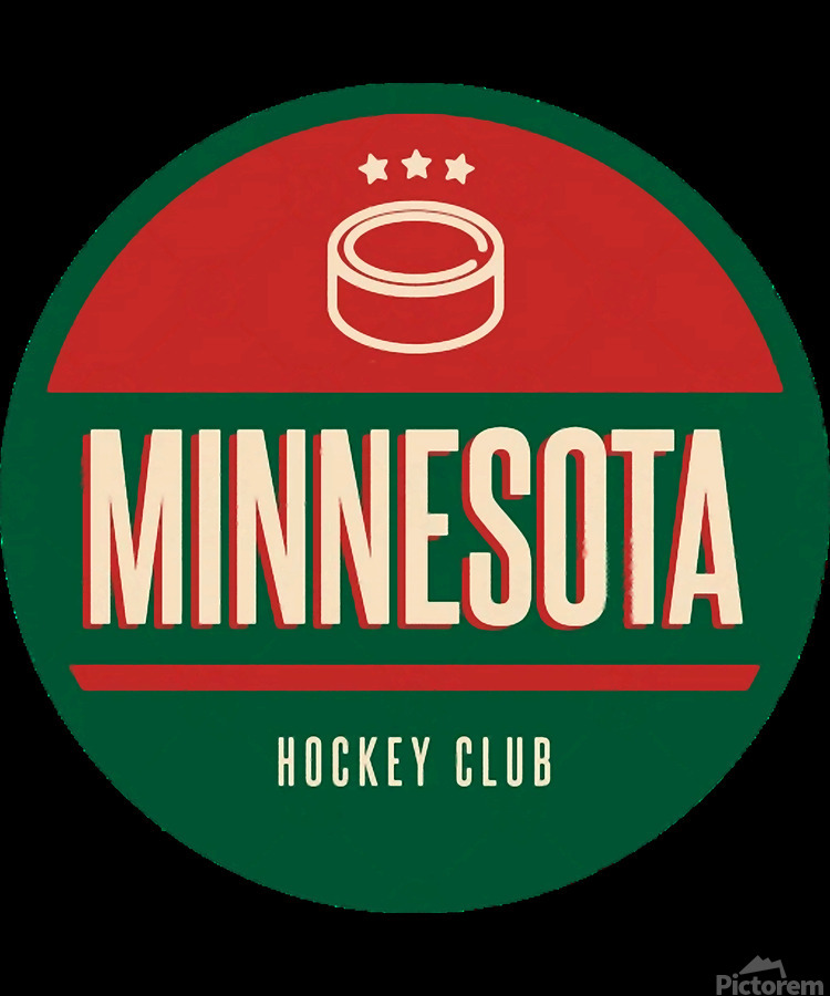 Minnesota hockey club by AnnePFischer Wall Art