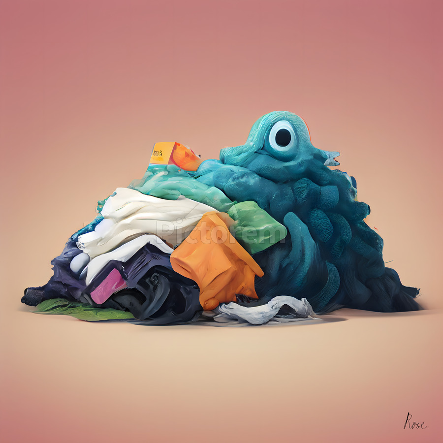 Laundry Monster by Rose Dragon Wall Art
