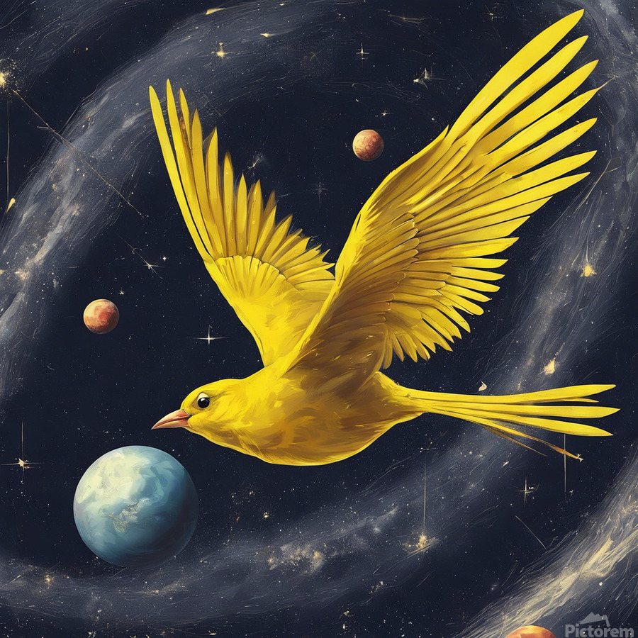 space yellow bird