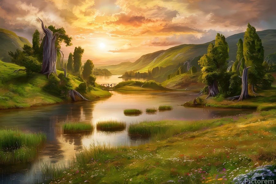 large-scale landscape painting by Samir hosny Wall Art